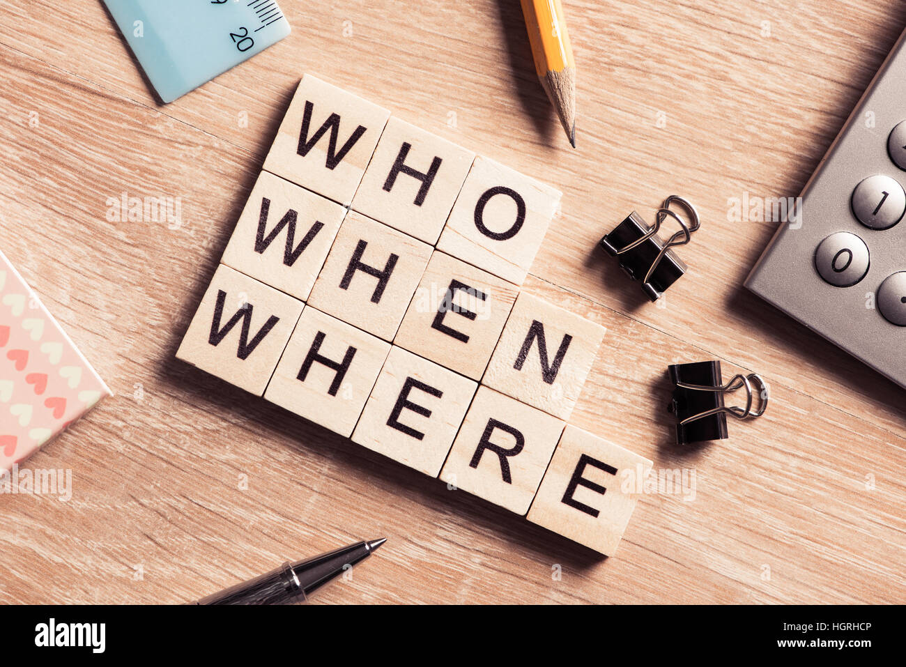 Conceptual business keywords on table with elements of game making ...