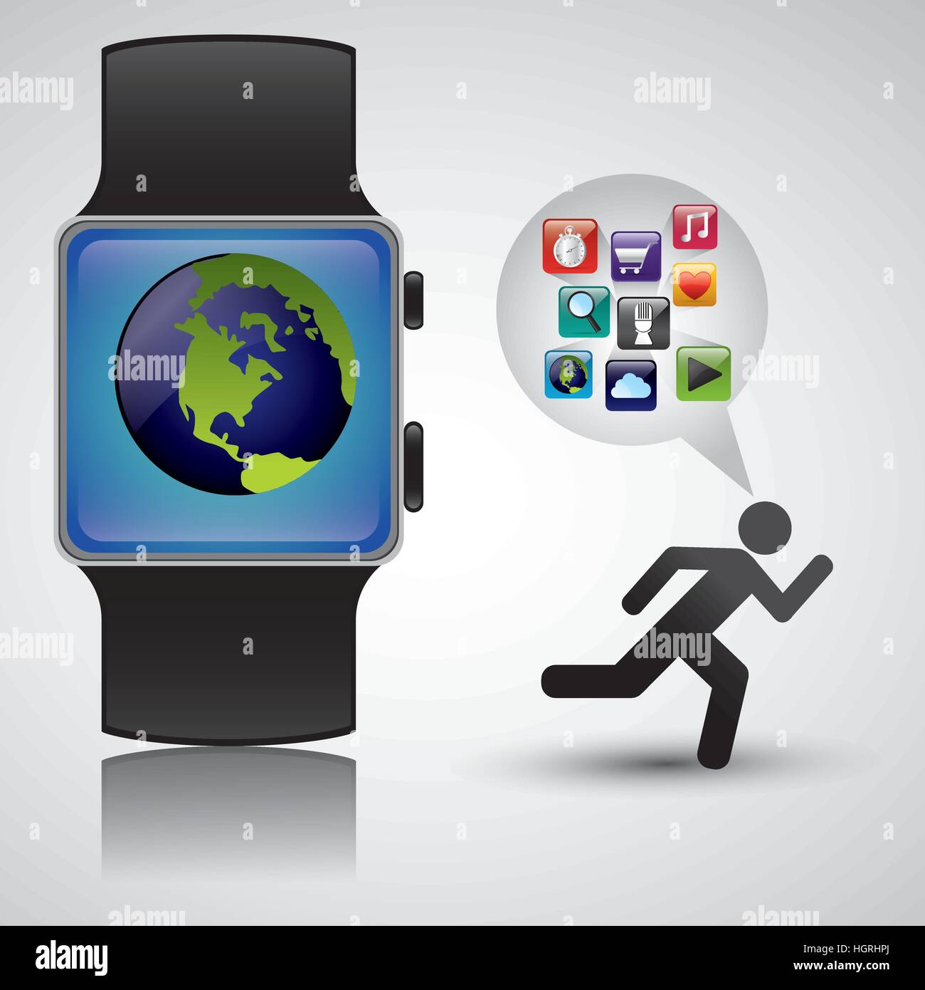 wearable technology tracker fitness health vector llustration eps 10 ...