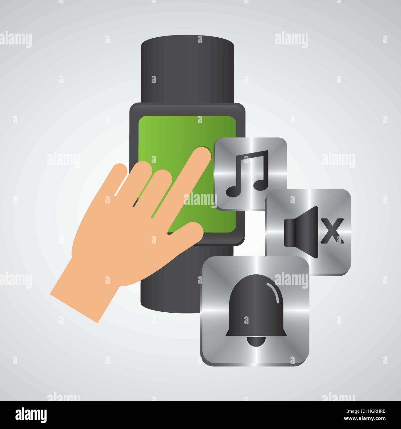 smart watch wearable technology music sound bell vector illustration ...