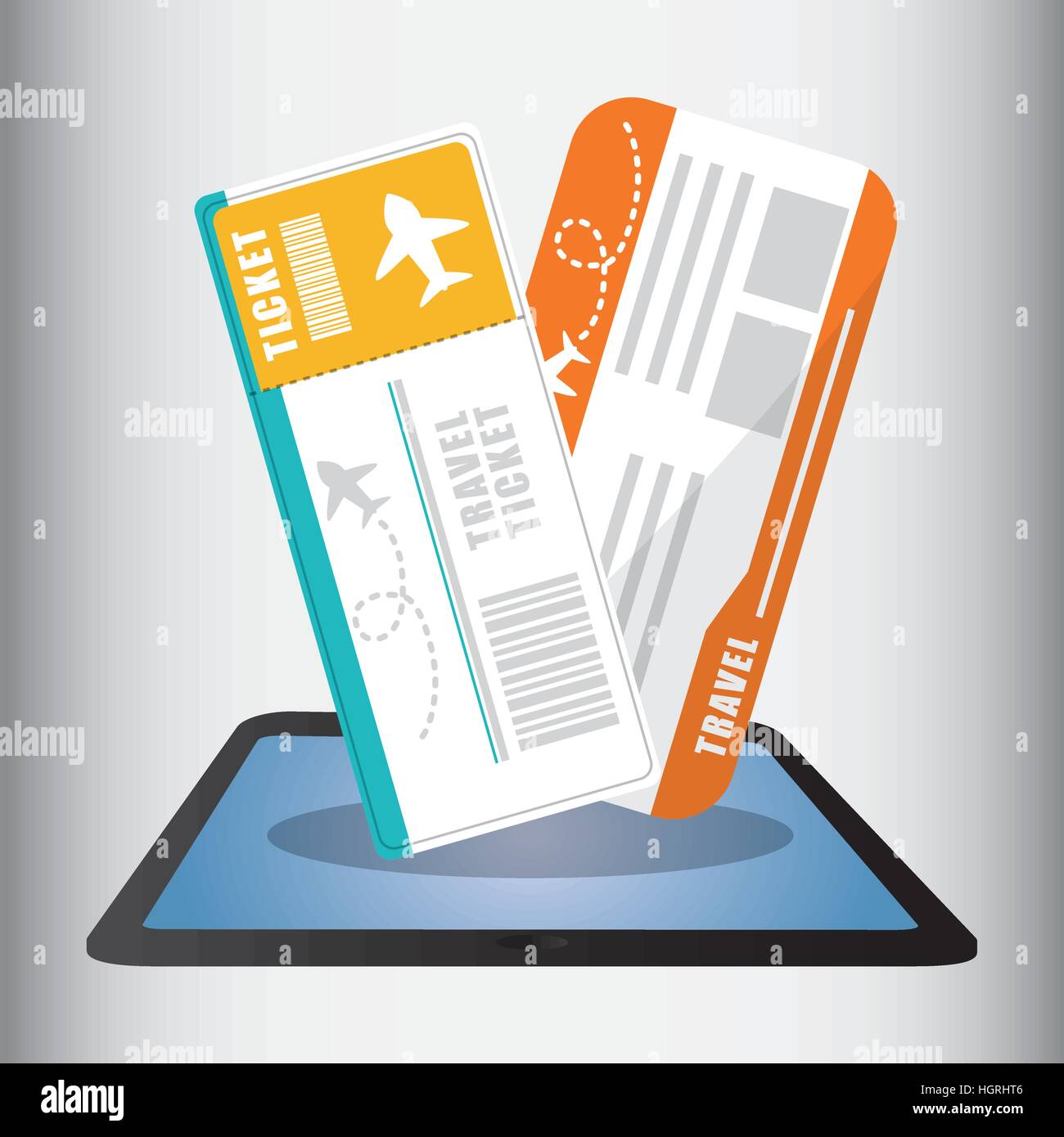 travel ticket online technology digital vector illustration eps 10 ...