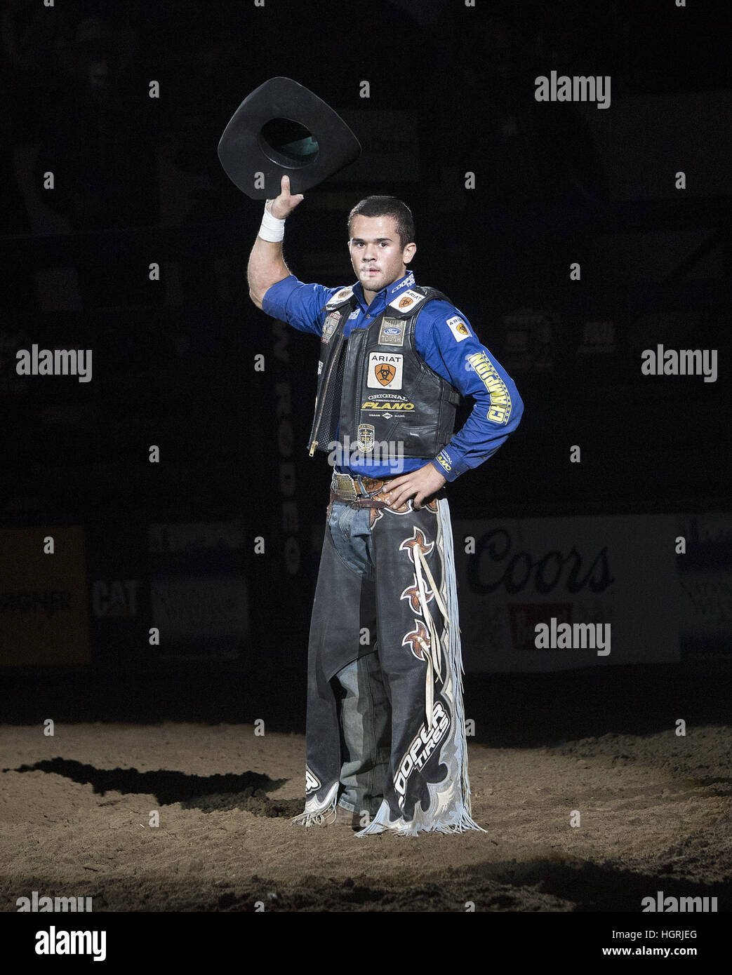 Denver, Colorado, USA. 11th Jan, 2017. Bullrider KAIQUE PACHECO of ...