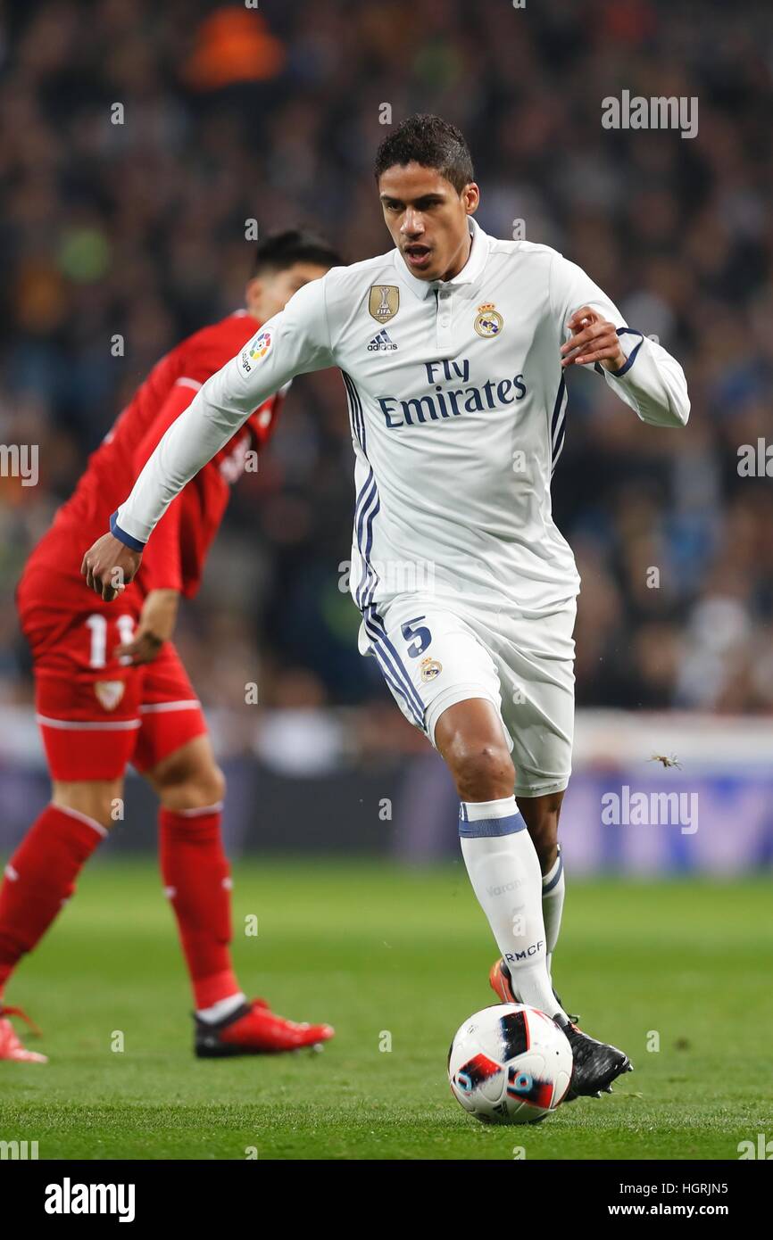 Madrid, Spain. 4th Jan, 2017. Raphael Varane (Real) Football/Soccer ...