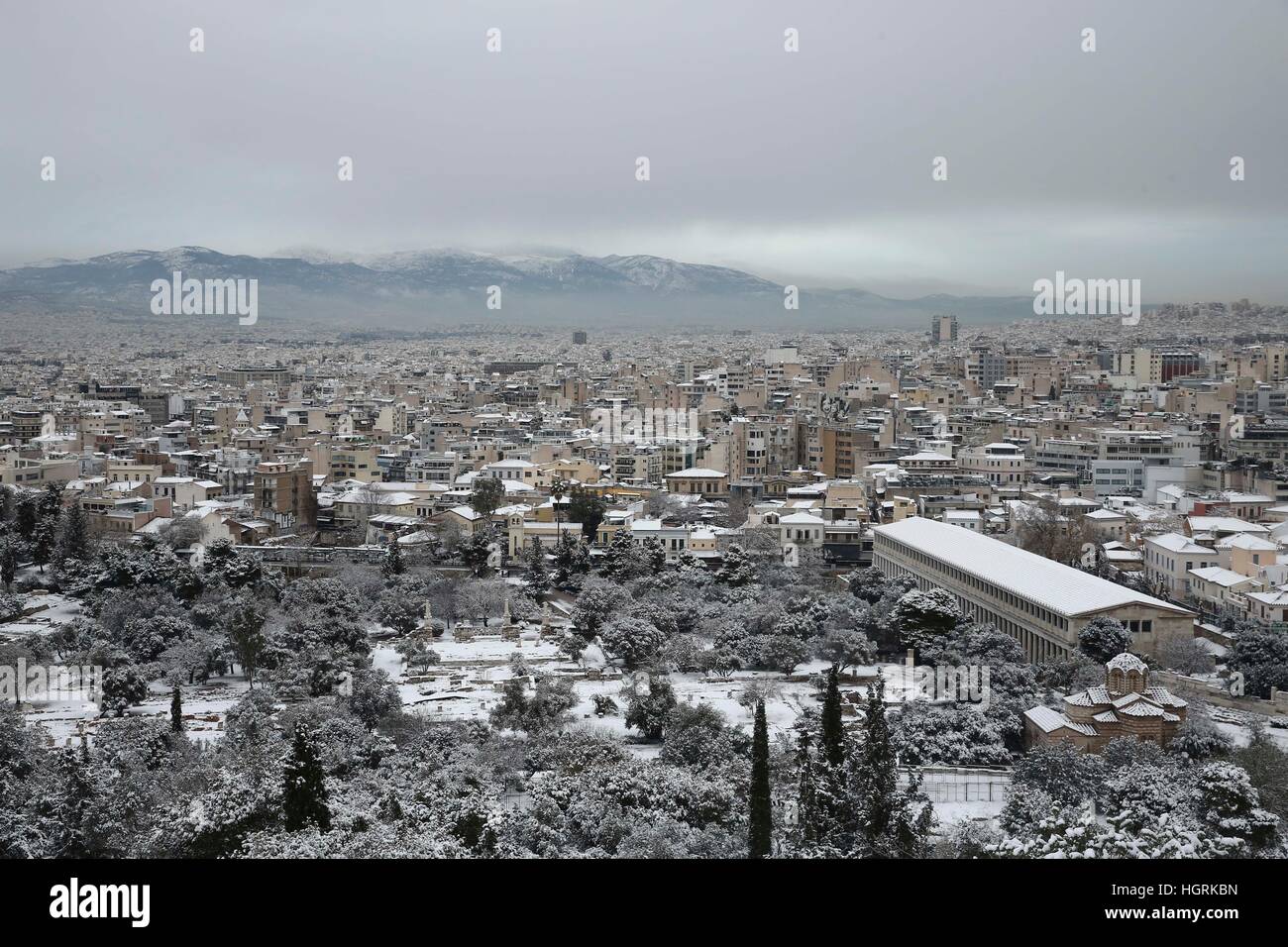 Athens. 10th Jan, 2017. Photo taken on Jan. 10, 2017 shows the city of ...