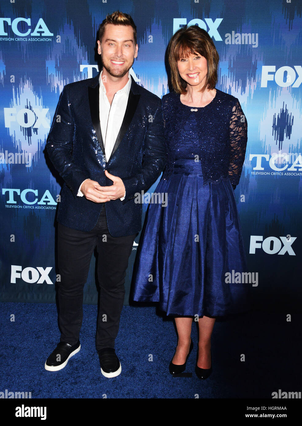 Los Angeles, USA. 11th Jan, 2017. Lance Bass and mom 118 arriving at ...