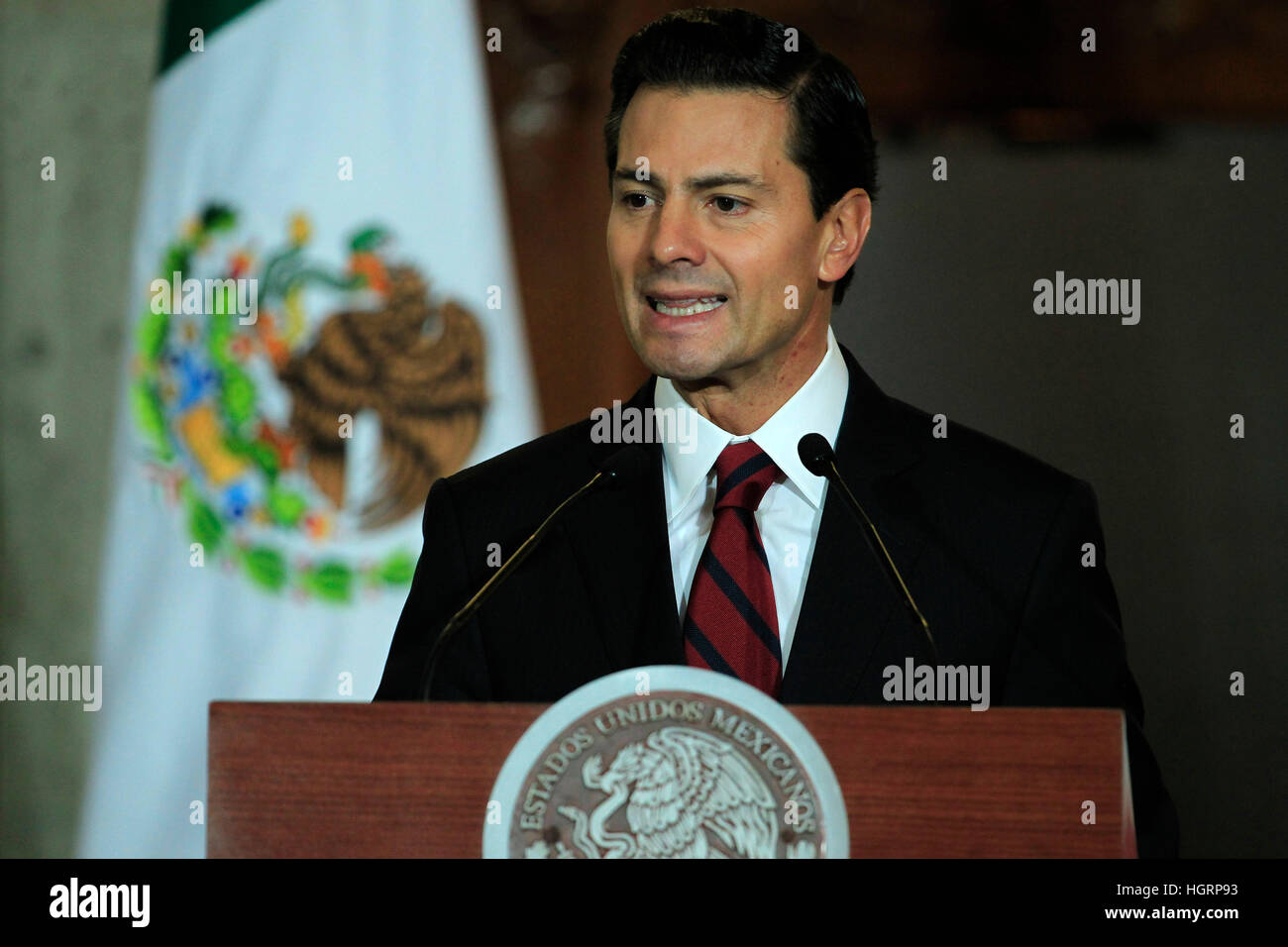 Mexico City. 12th Jan, 2017. Mexican President Enrique Pena Nieto ...