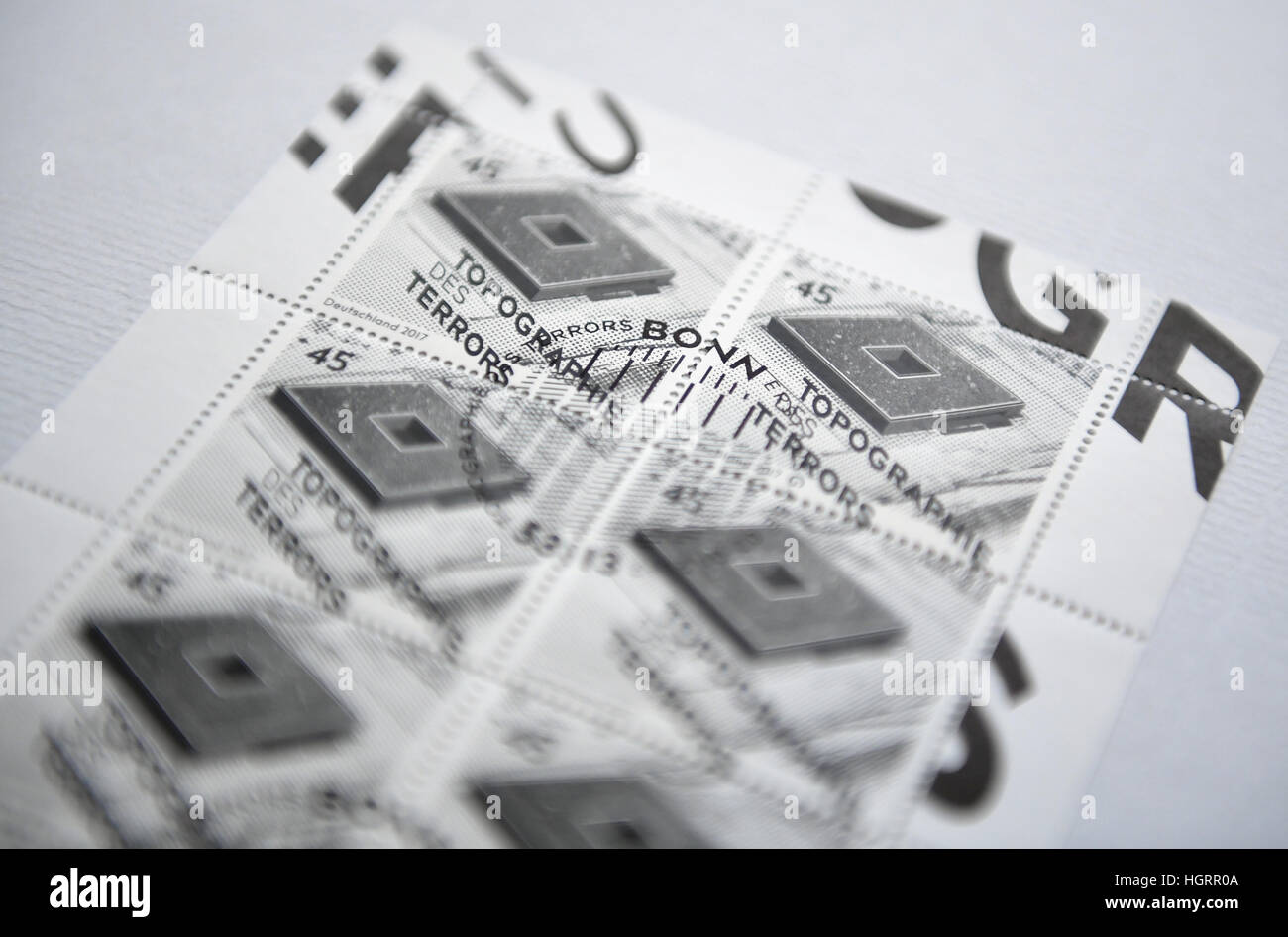 Berlin, Germany. 12th Jan, 2017. The newly unveiled stamp featuring an ...