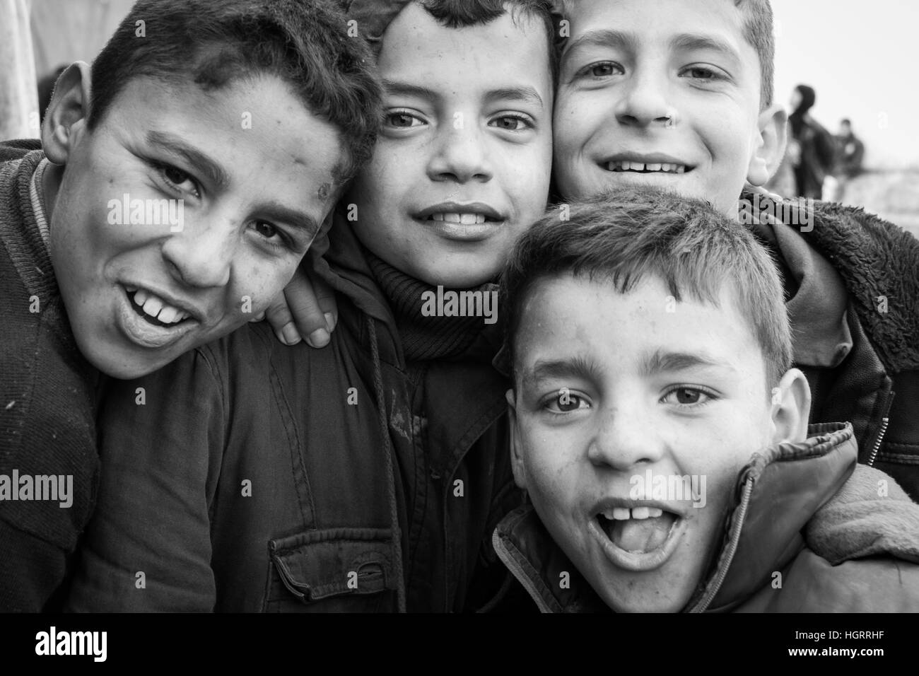 Azaz, Syria - January 29, 2014. Syrian refugee camp near the village ...