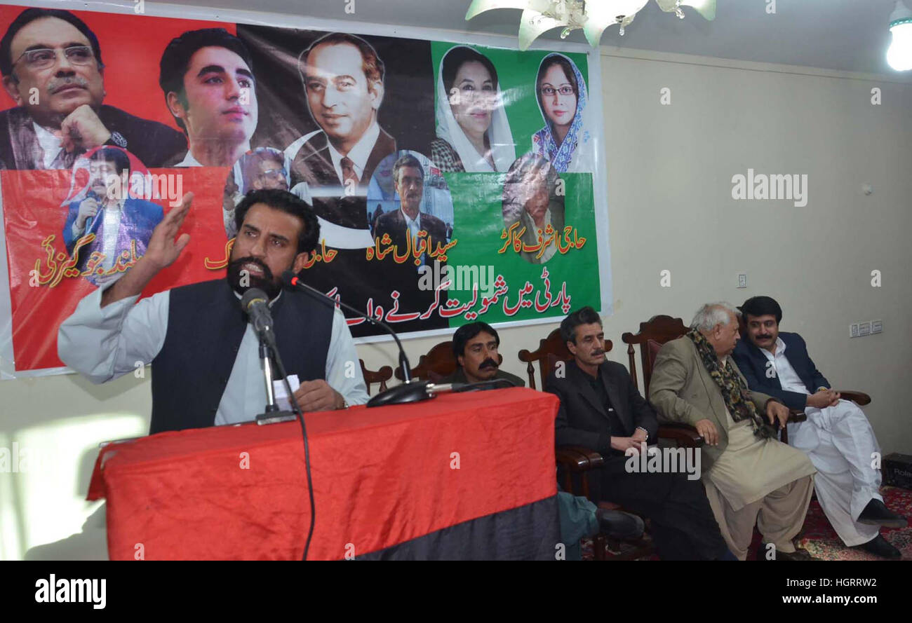 Ali Madad, Provincial leader of Peoples Party addressing to party ...