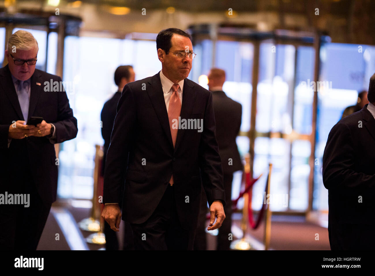 Randall Stephenson, the CEO of AT&T arrives at Trump Tower in Manhattan ...