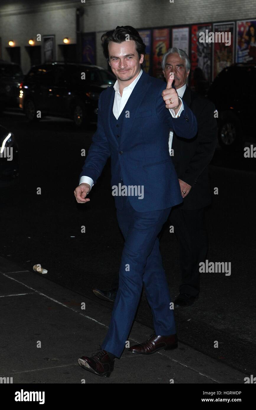 New York, USA. 12th Jan, 2017. Rupert Friend at The Late Show With ...