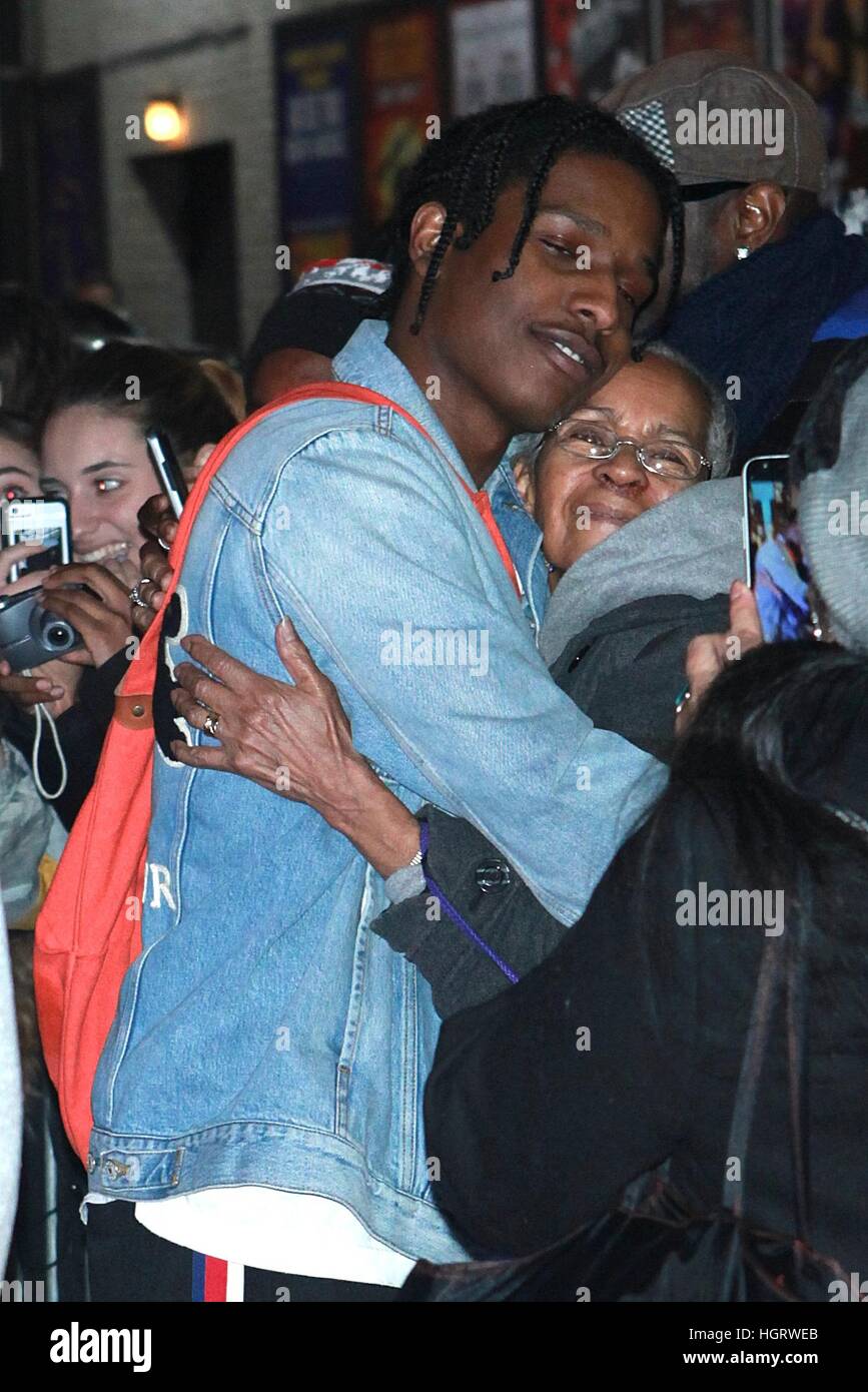 New York, USA. 12th Jan, 2017. ASAP Rocky at The Late Show With Stephen ...