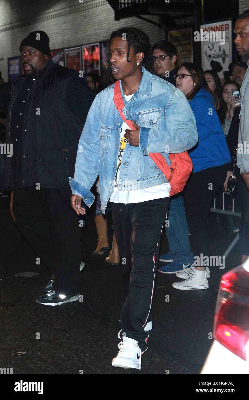 New York, USA. 12th Jan, 2017. ASAP Rocky at The Late Show With Stephen ...