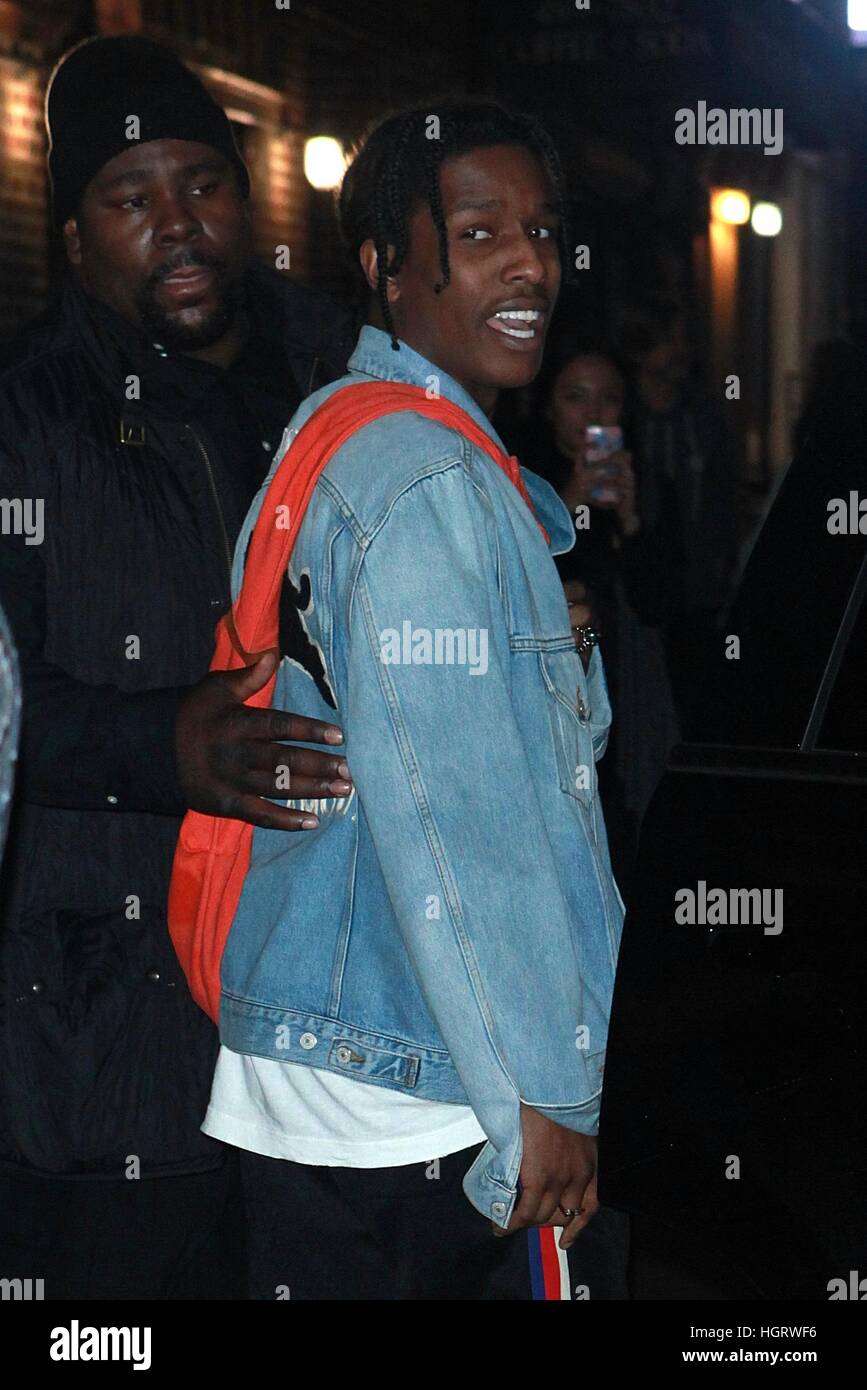New York, USA. 12th Jan, 2017. ASAP Rocky at The Late Show With Stephen ...