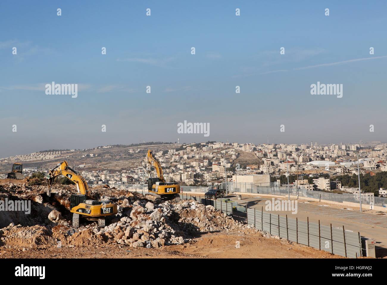 Efrat, Isreal. 12th Jan, 2017. The construction site of new housing ...
