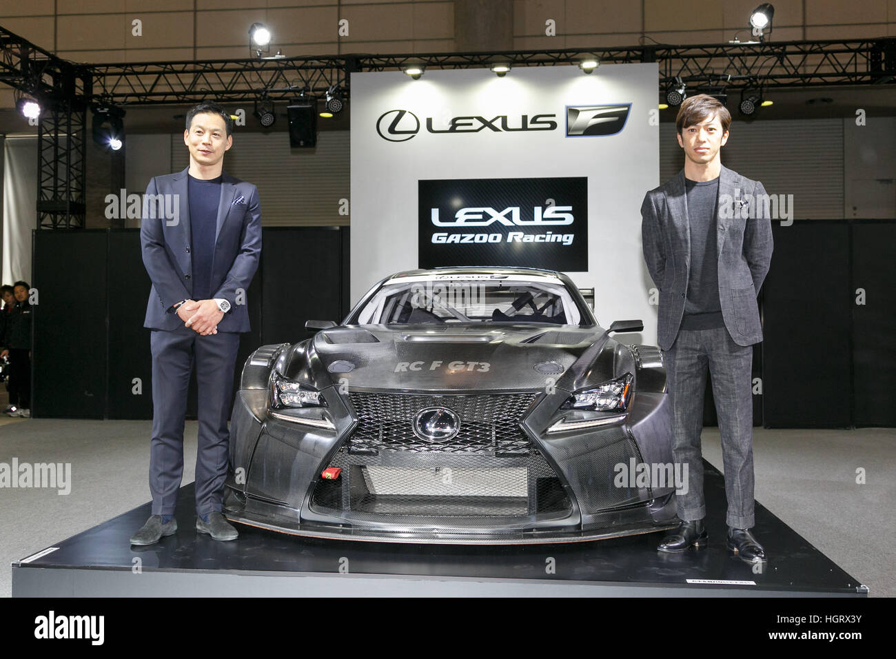 Tokyo, Japan. 13th January, 2017. (L to R) Racing drivers Akira Iida ...