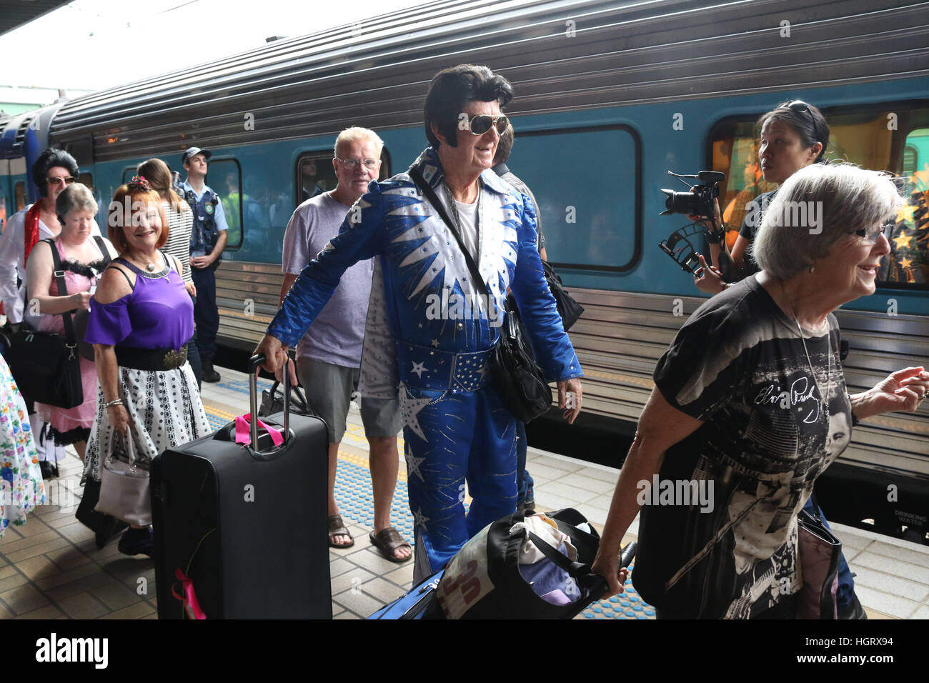 Sydney, Australia. 12th Jan 2017. The Elvis Express train departs ...