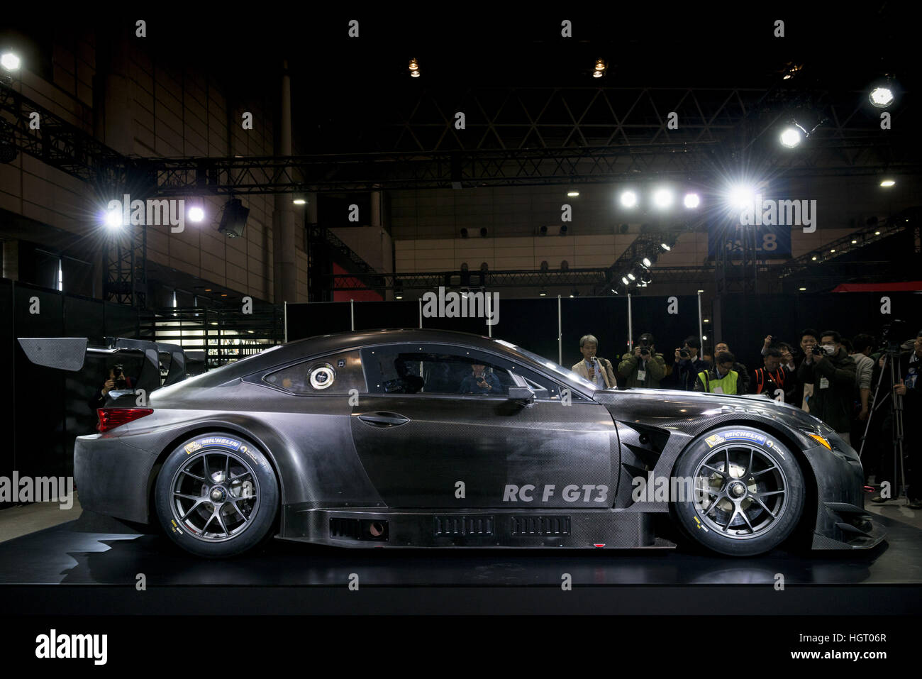 Tokyo, Japan. 13th Jan, 2017. The new LEXUS RC F GT3 on display at ...