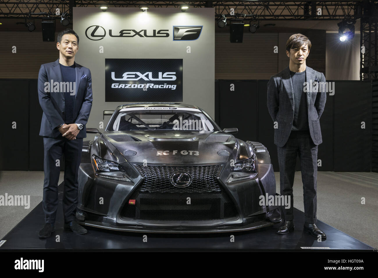 Tokyo, Japan. 13th Jan, 2017. (L to R) Racing drivers Akira Iida and ...