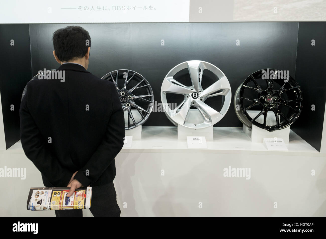 Tokyo, Japan. 13th Jan, 2017. The BBS alloy wheels on display at Tokyo ...