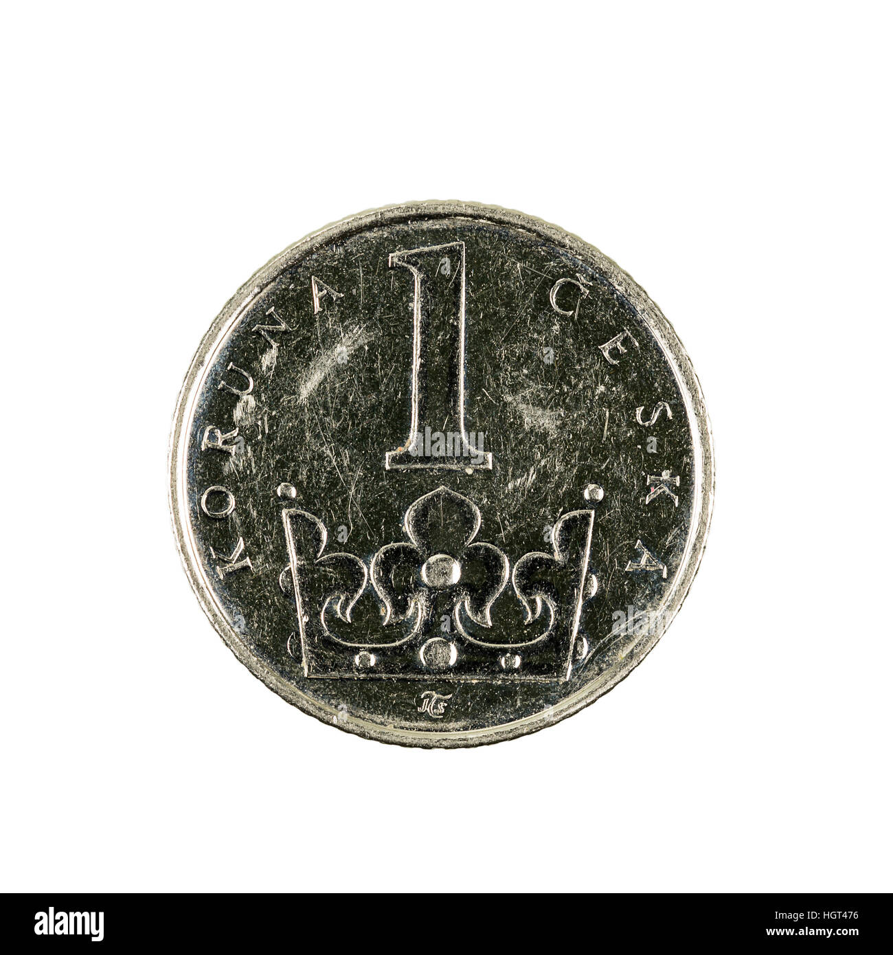 Czech koruna coin, minted in 2010, on white background Stock Photo - Alamy