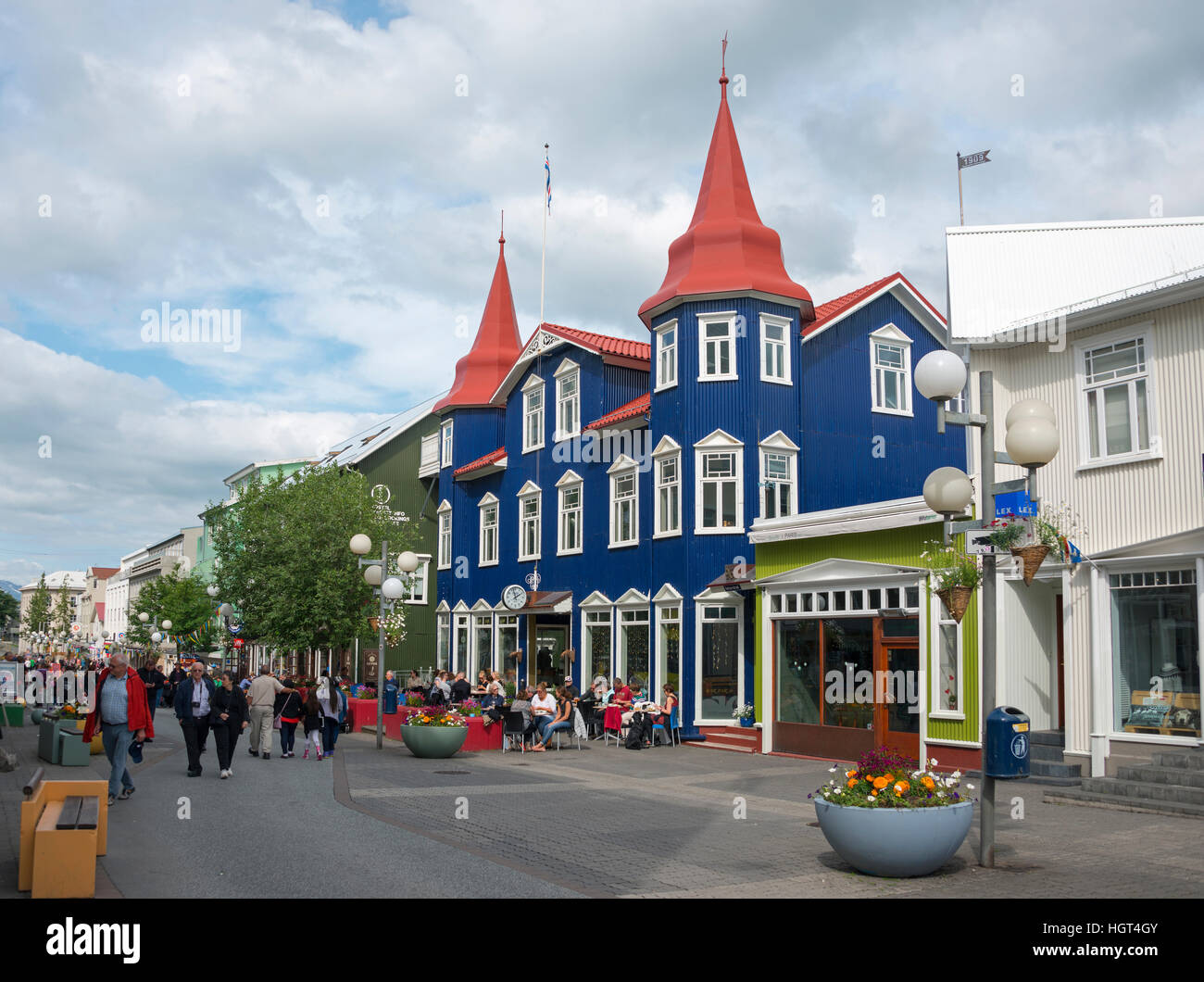 Pedestrian area, Akureyri, Iceland Stock Photo - Alamy