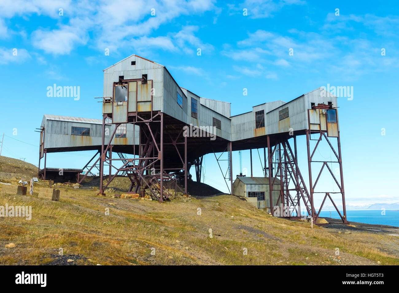Old coal mine factory, Former Cable Center, Longyearbyen, Spitsbergen ...