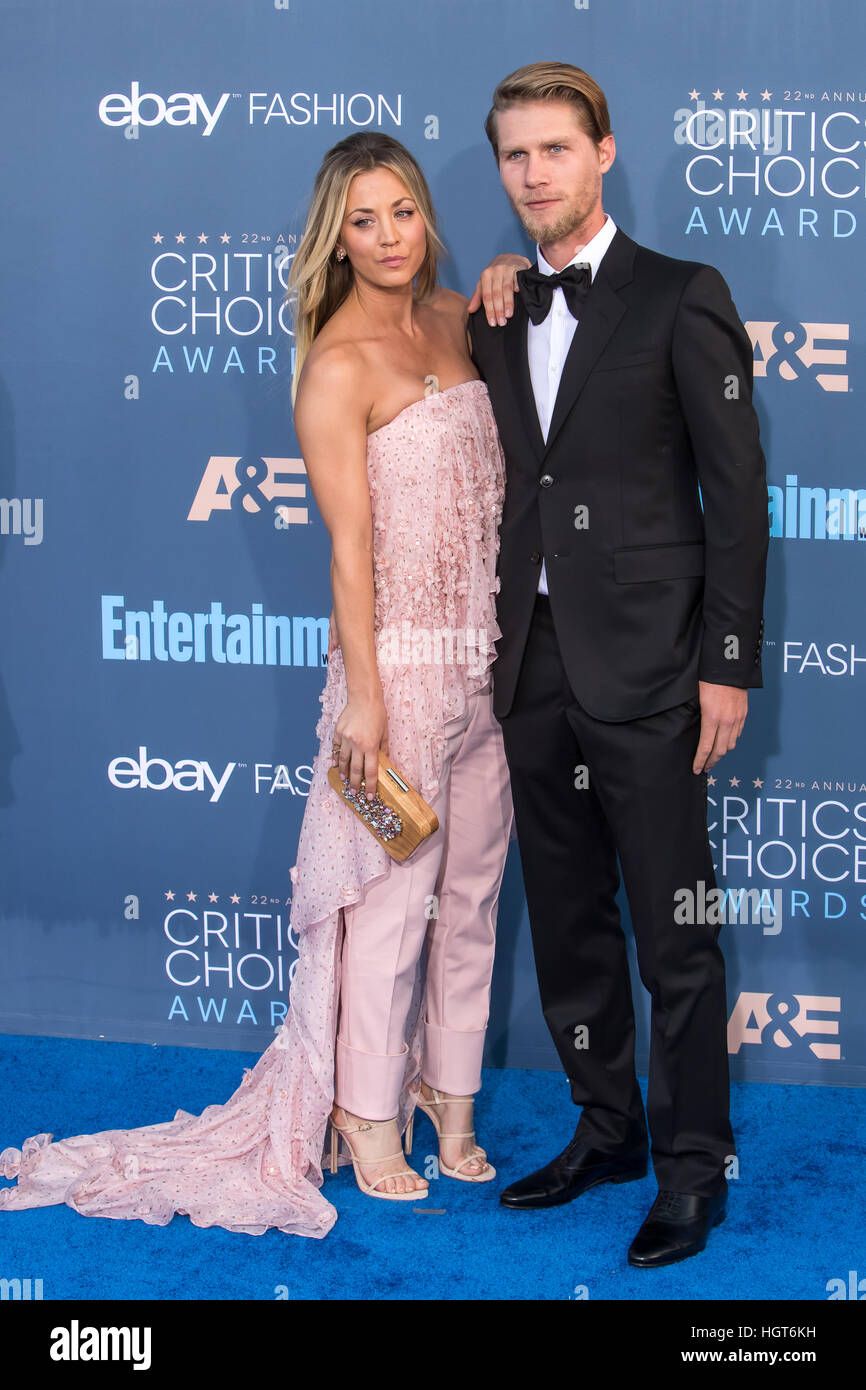 Kaley Cuoco and Karl Cook attending the 22nd Annual Critics' Choice ...