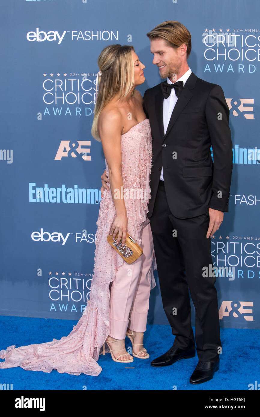 Kaley Cuoco and Karl Cook attending the 22nd Annual Critics' Choice ...