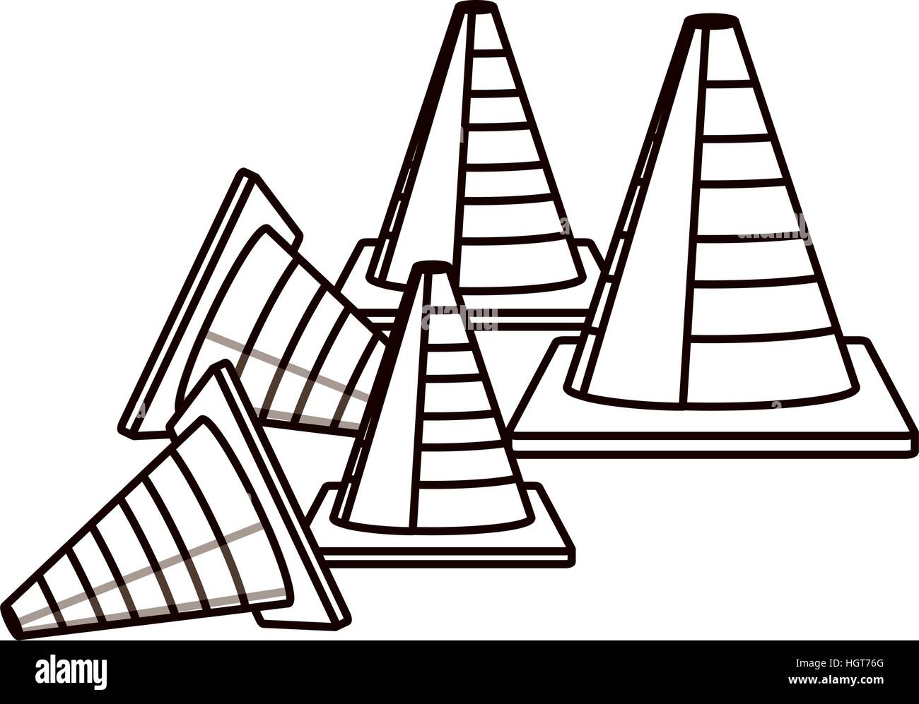 Cone icon. Under construction work repair and progress theme. Isolated ...