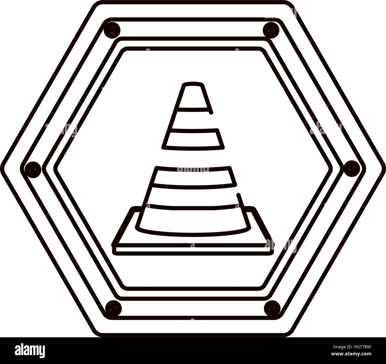 Cone icon. Under construction work repair and progress theme. Isolated ...