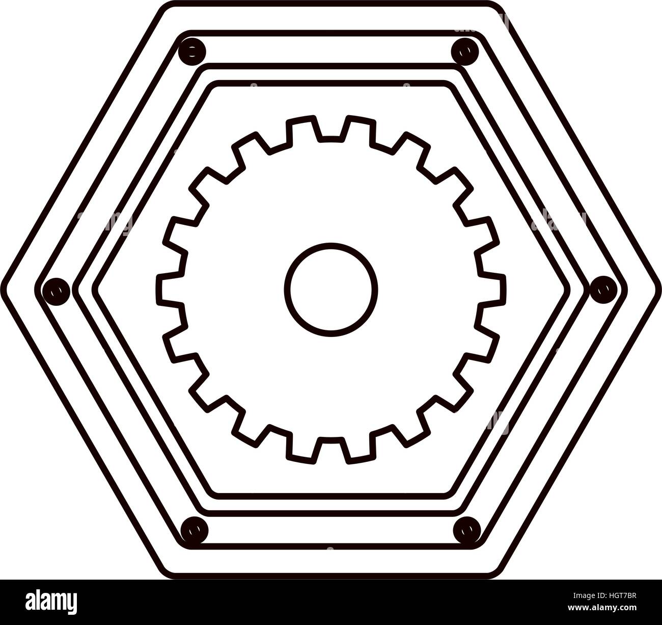 Gear icon. Cog circle wheel and machine part theme. Isolated design ...