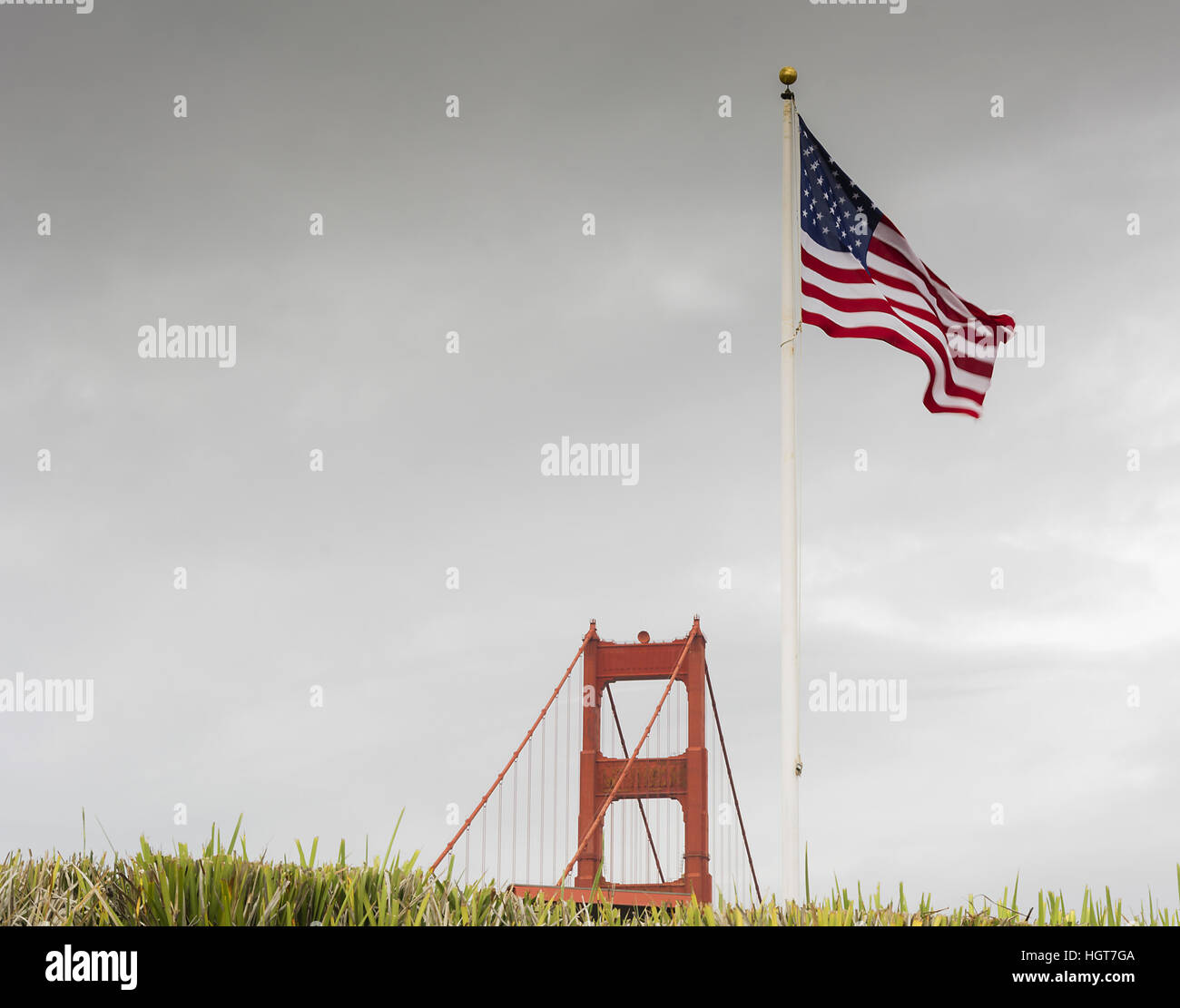 American flag golden gate bridge hi-res stock photography and images ...