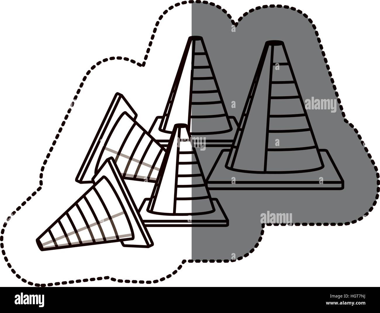 Cone icon. Under construction work repair and progress theme. Isolated ...