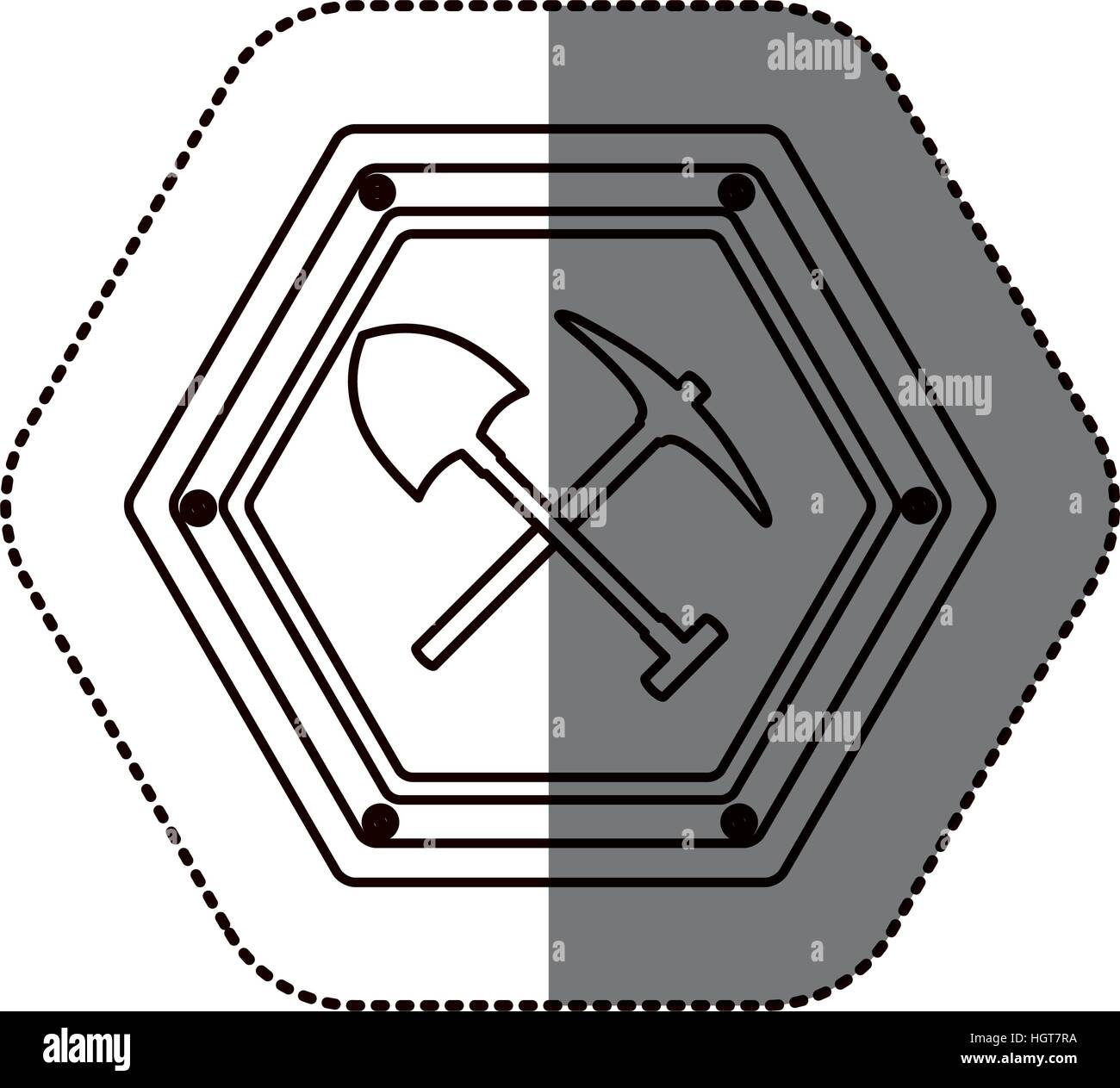 Shovel icon. Under construction work repair and progress theme ...