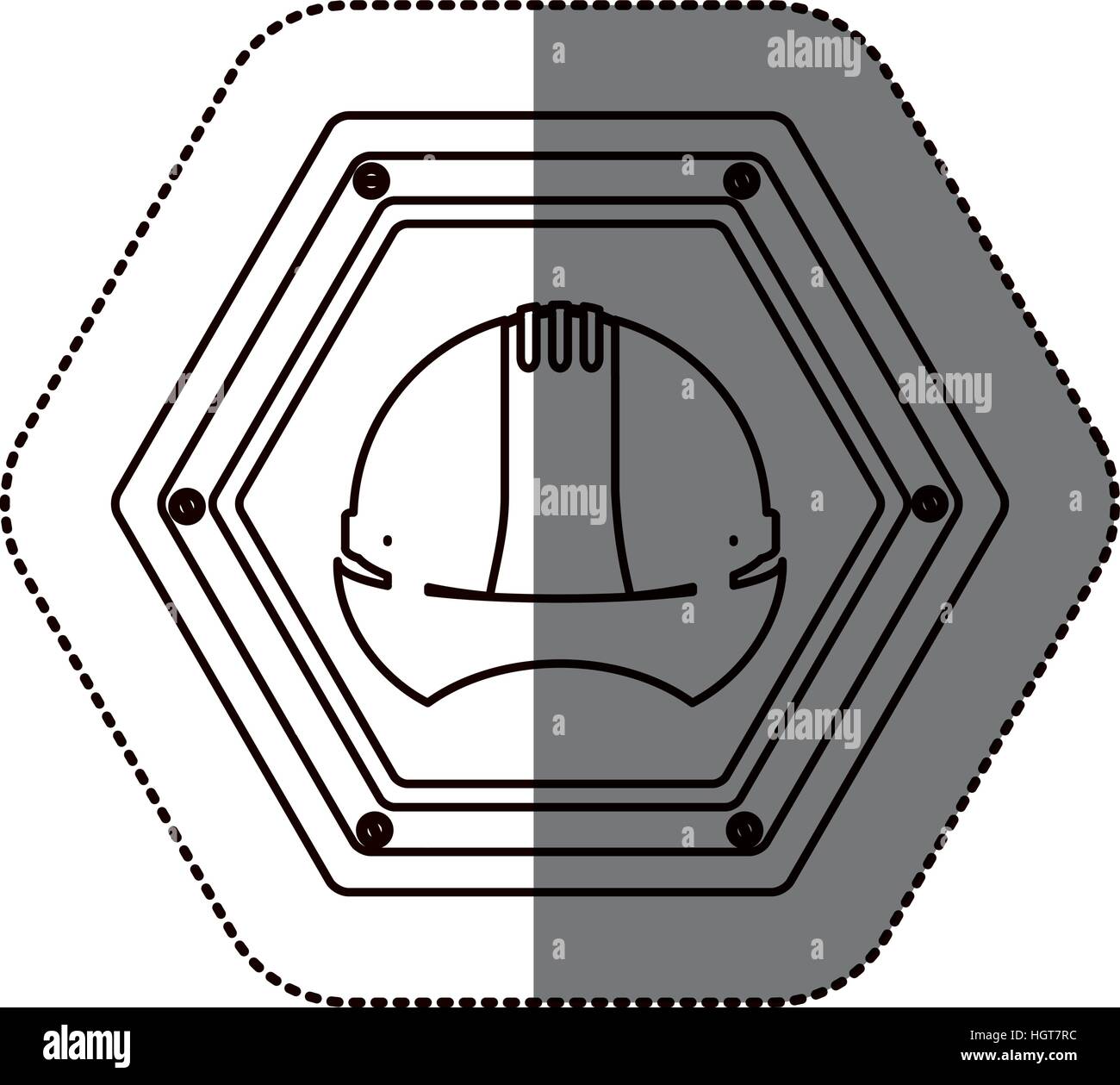 Helmet icon. Under construction work repair and progress theme ...