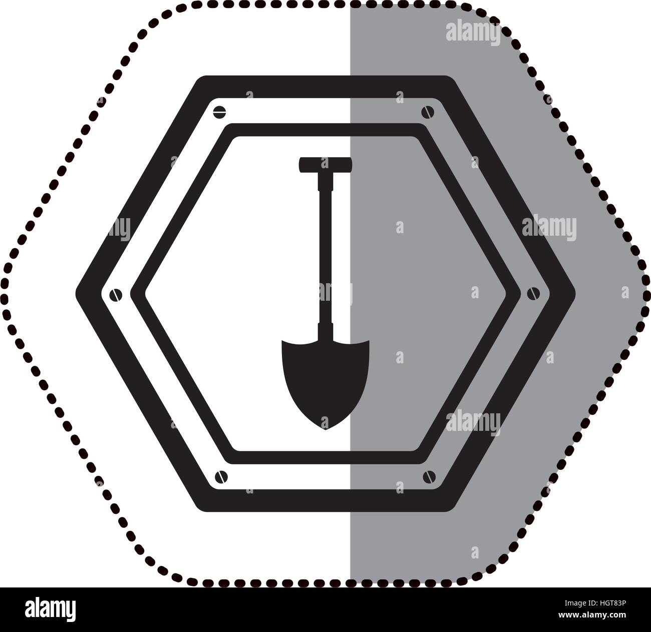 Shovel icon. Under construction work repair and progress theme ...