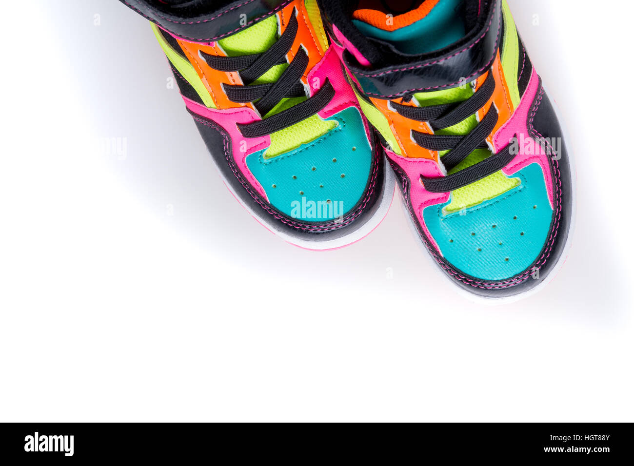 Multicolor sneakers isolated on white background. shoes Stock Photo - Alamy
