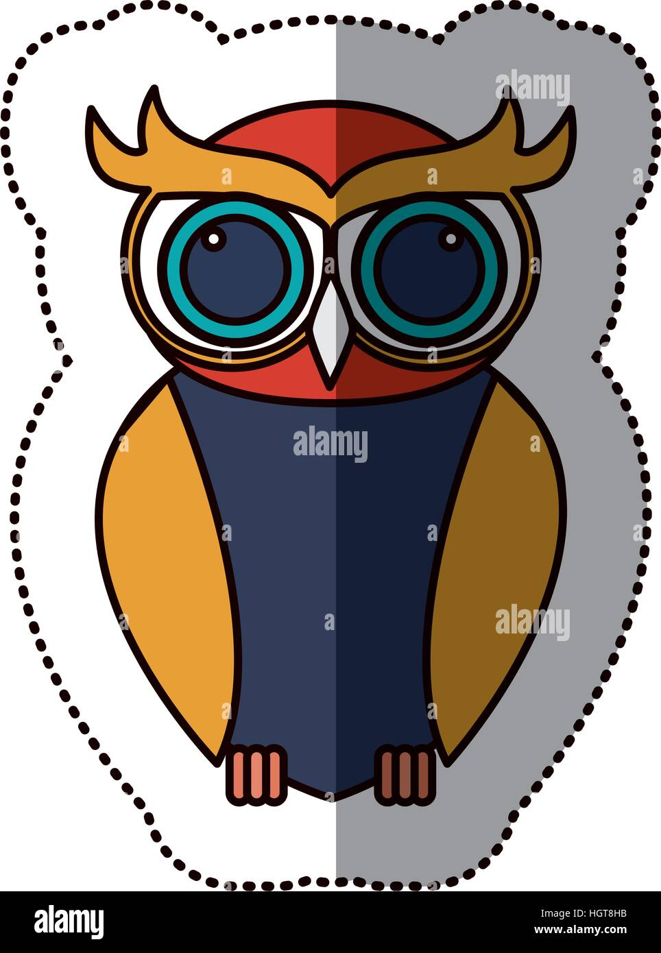 Owl cartoon icon. Bird animal and nature theme. Isolated design. Vector ...