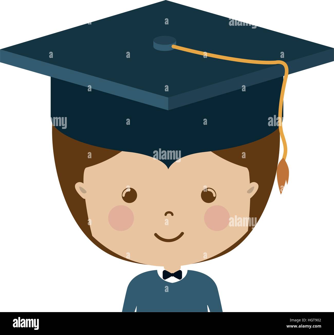 Boy with graduation cap icon. University education and school theme ...