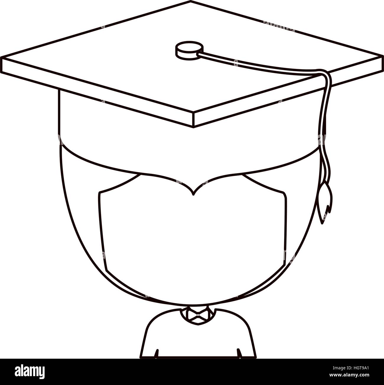 Boy with graduation cap icon. University education and school theme ...