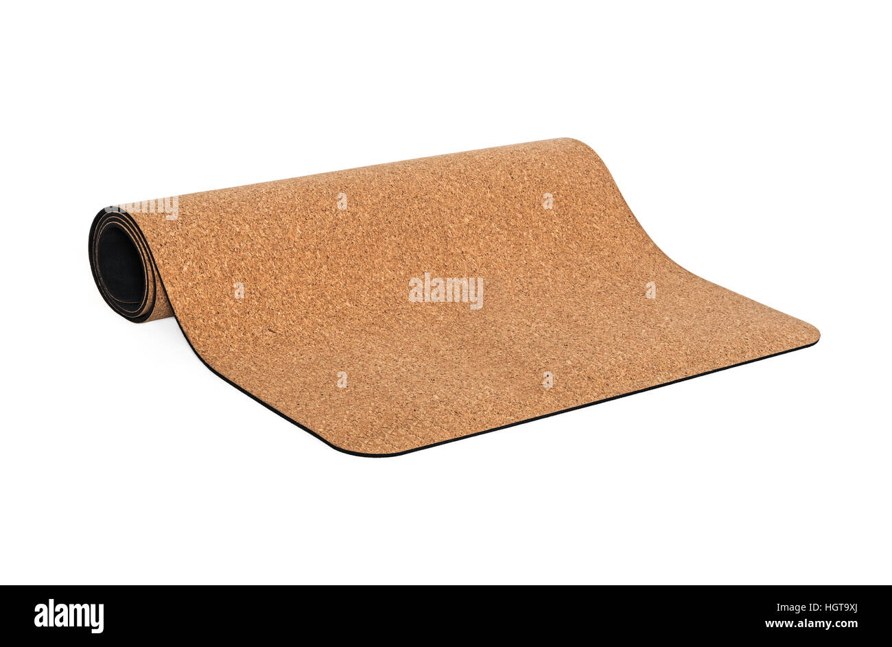 Yoga Cork Mat Premium Product Eco Friendly on White Background Stock ...