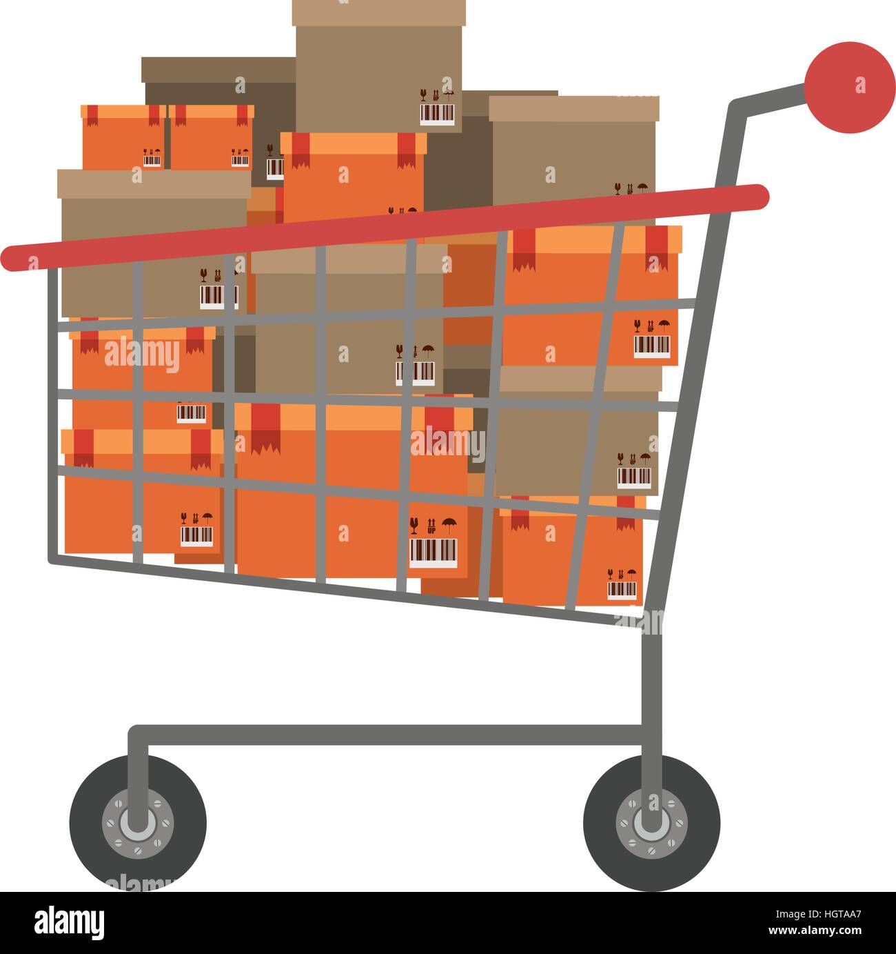 Isolated shopping cart and box design Stock Vector Image & Art - Alamy