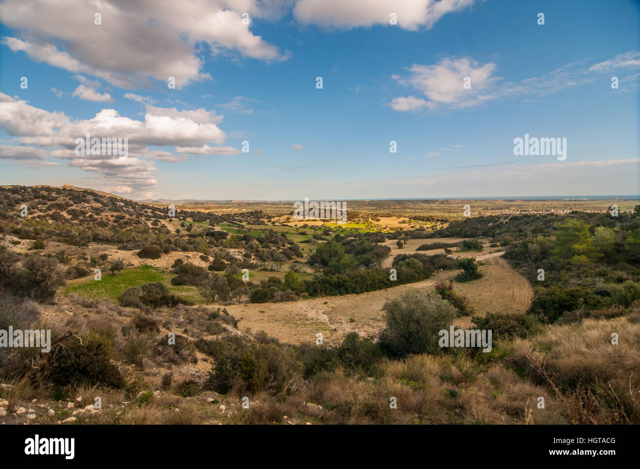 Countryside of Buyukkonuk, the ecological town in northern Cyprus Stock ...