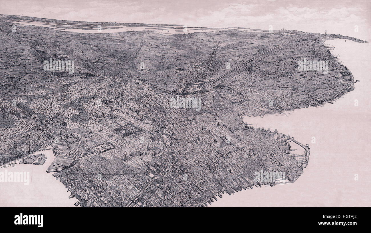 Old map of brooklyn hi-res stock photography and images - Alamy