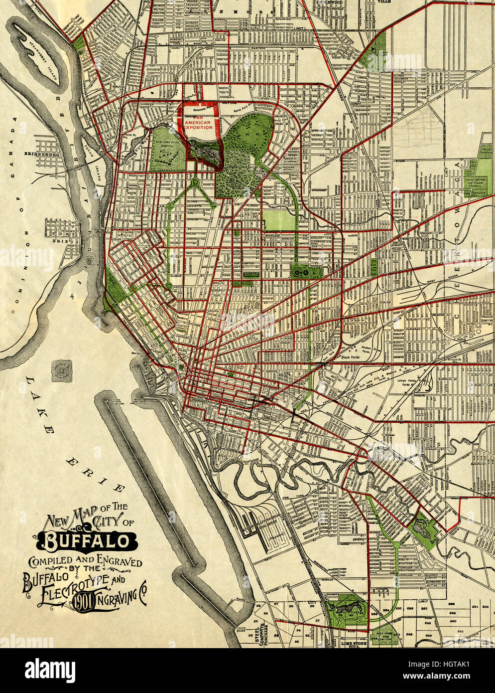 Map of Buffalo 1901 Stock Photo - Alamy