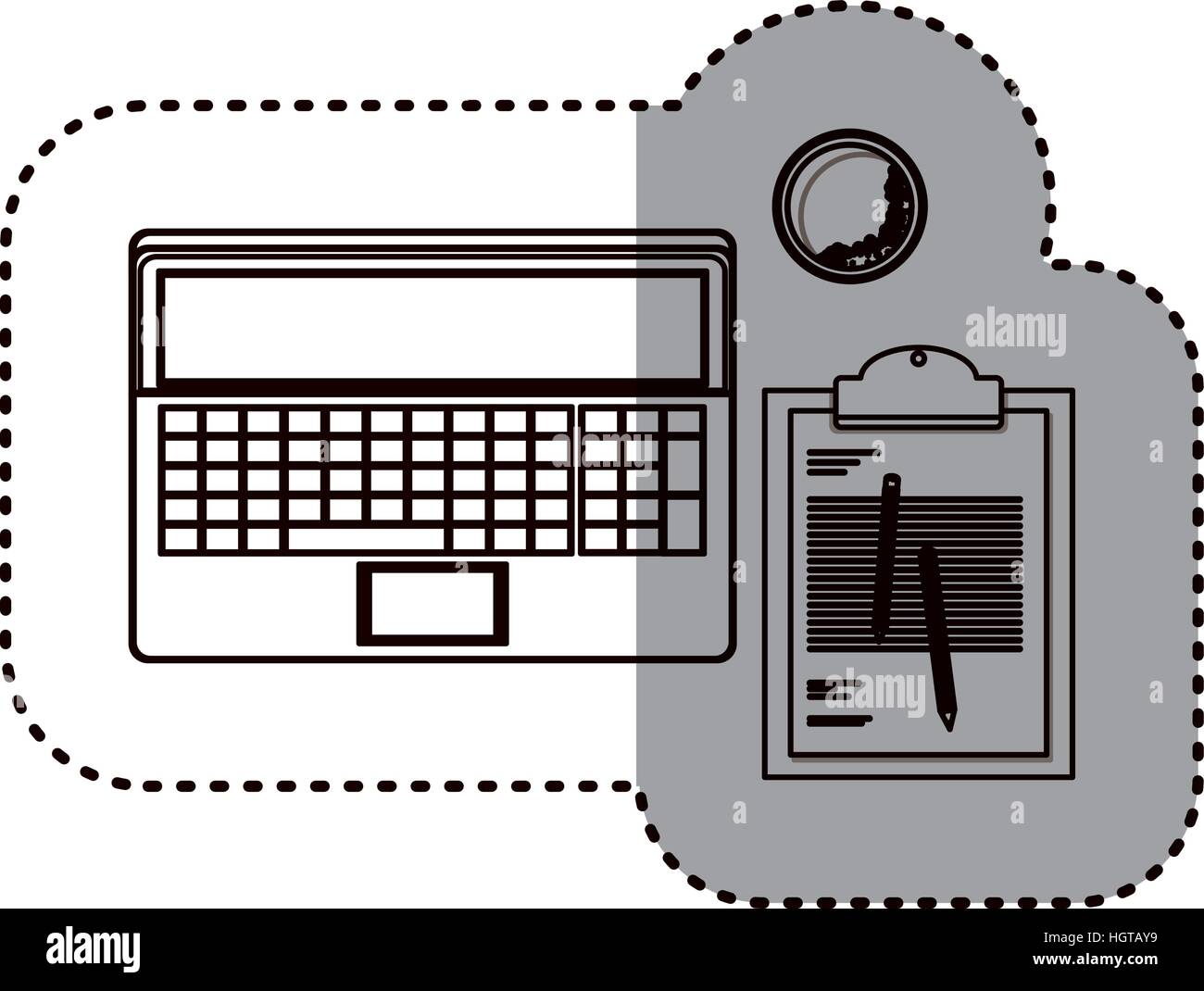 Isolated laptop and document design Stock Vector Image & Art - Alamy