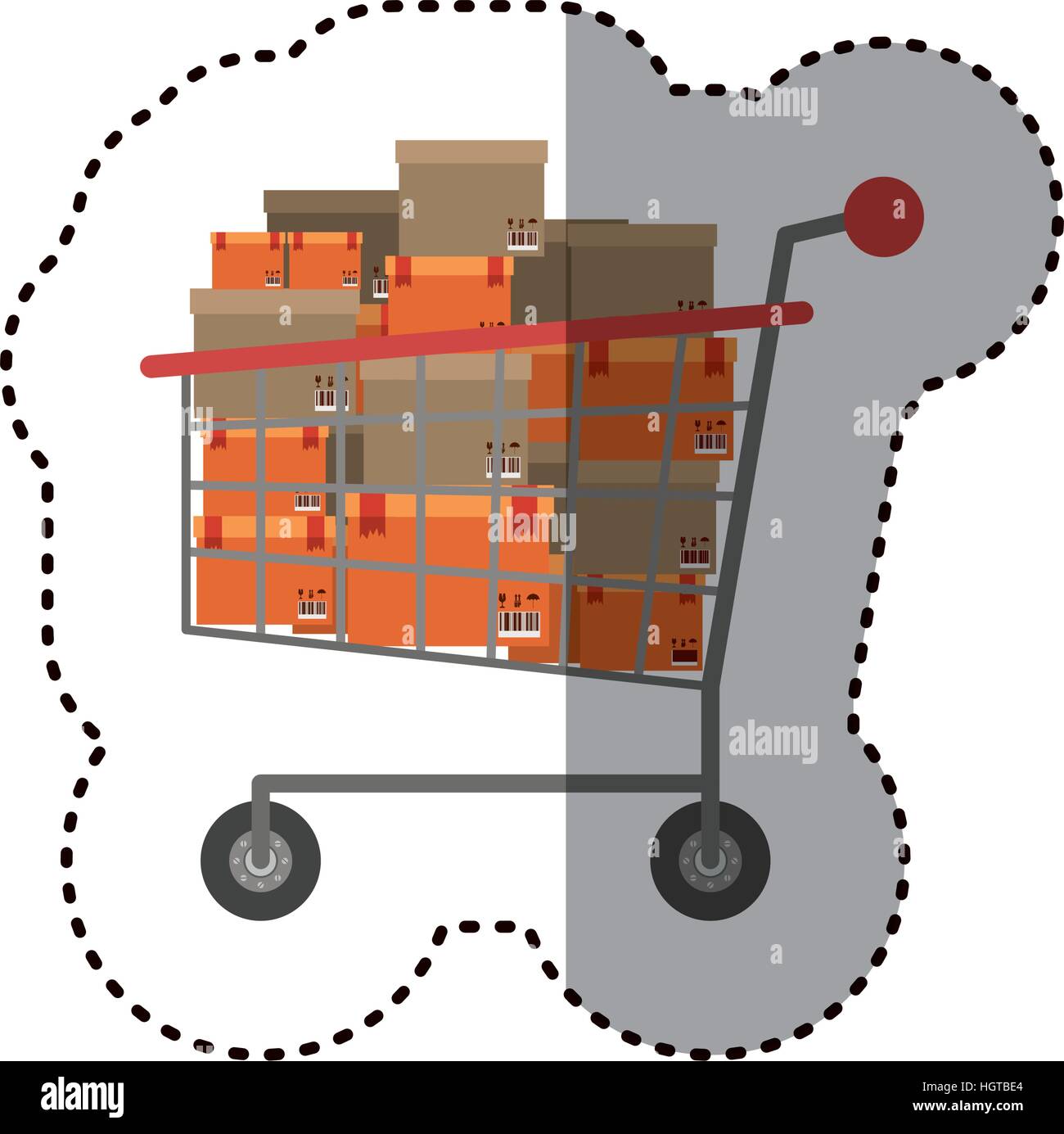 Isolated shopping cart and box design Stock Vector Image & Art - Alamy
