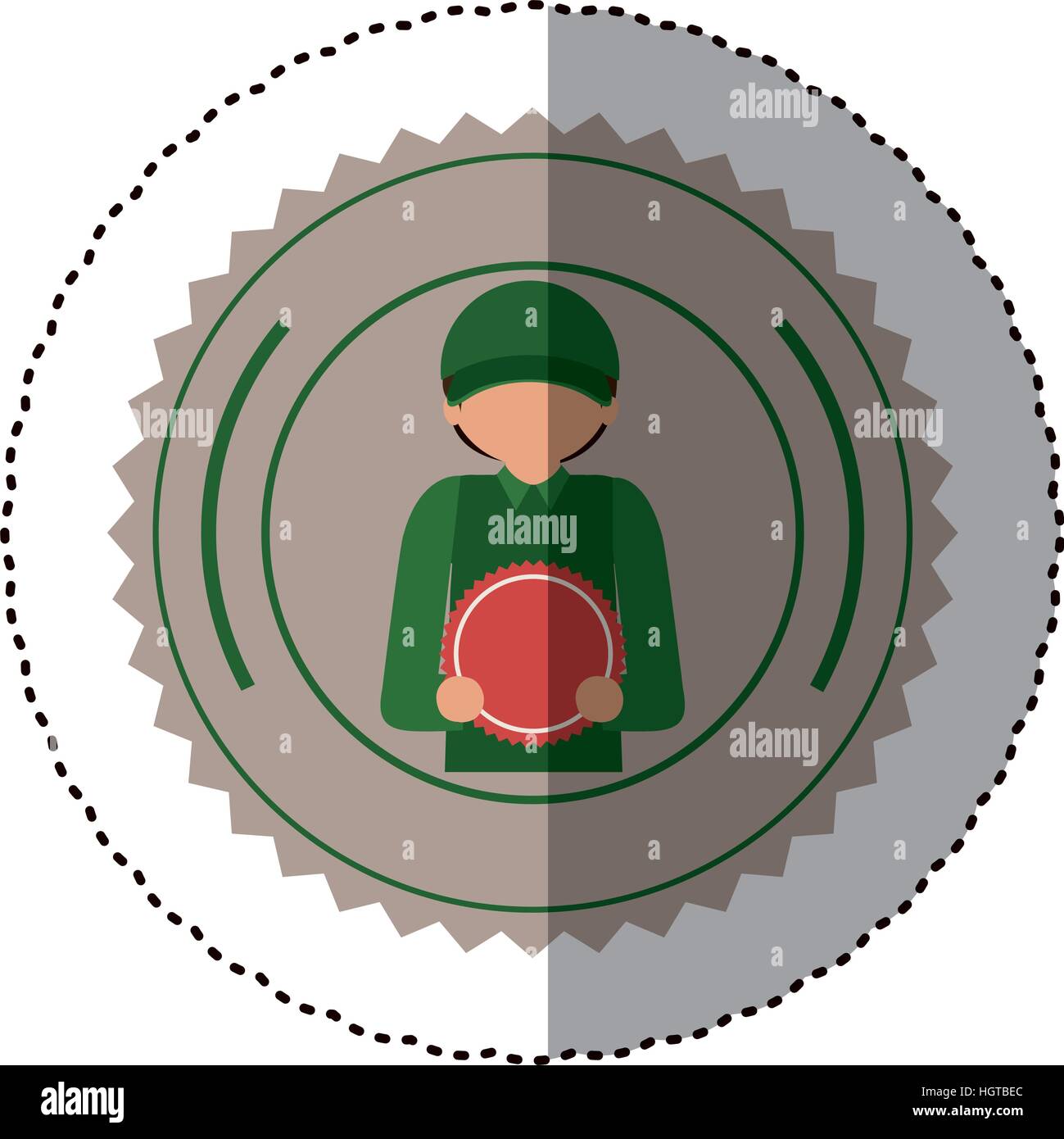 Worker inside seal stamp design Stock Vector Image & Art - Alamy