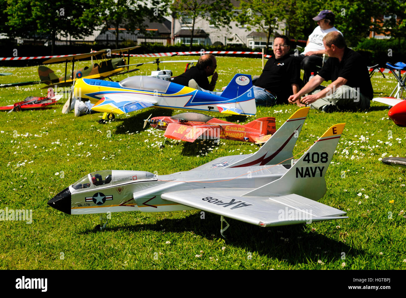 Model aircraft enthusiasts display their hand-built aircraft Stock ...