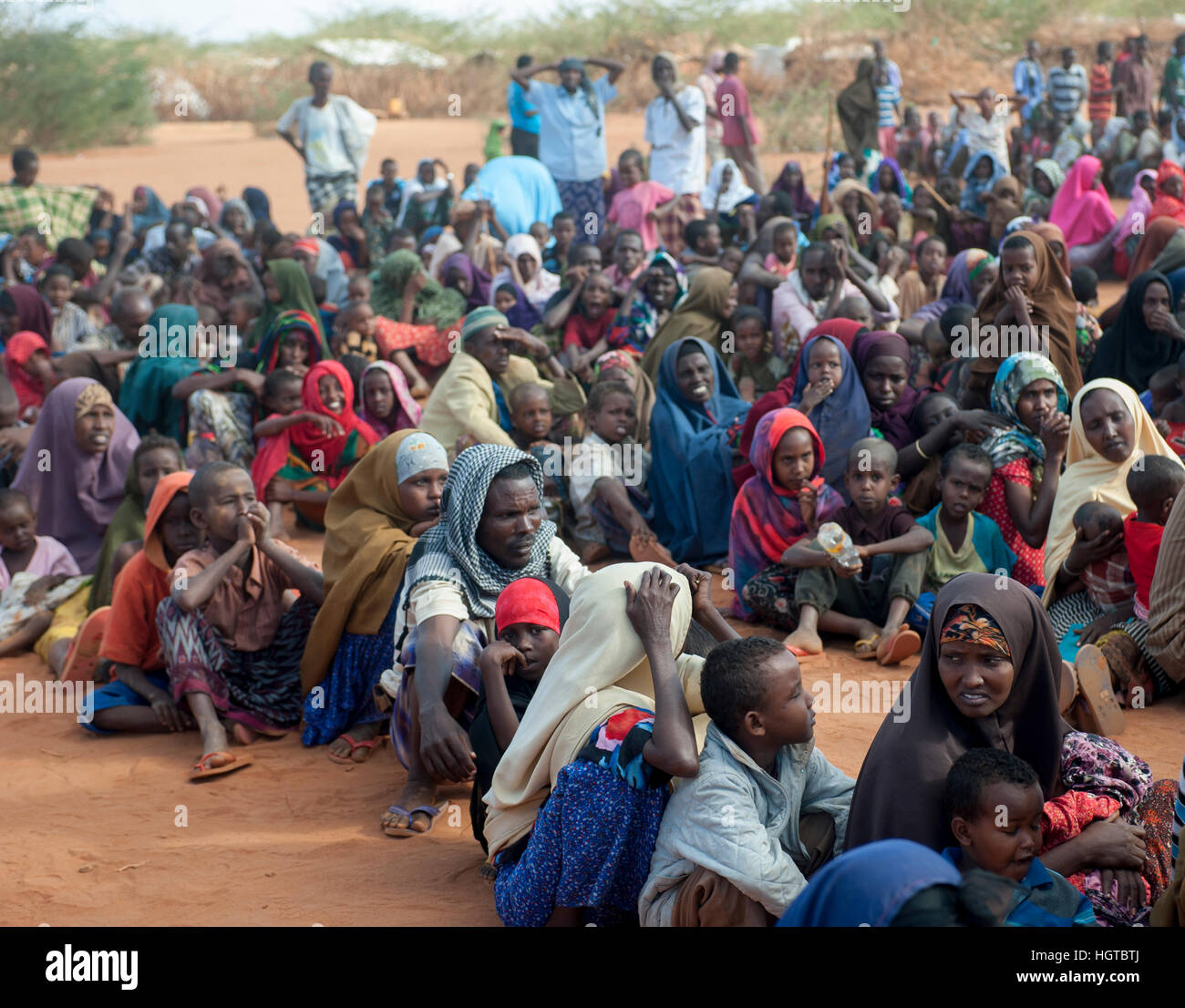 Somalian refugees being processed at the Dadaab refugee camp on the ...